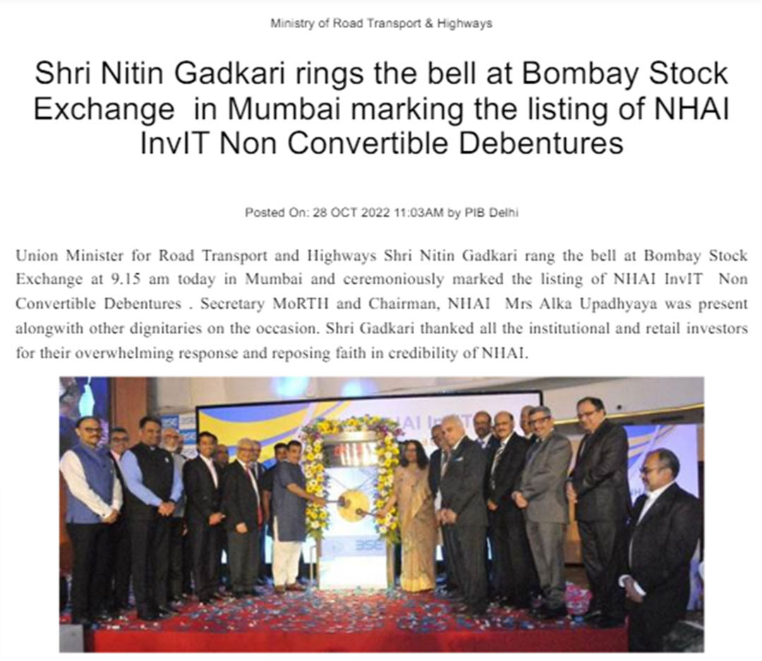 Press Releases - National Highways Infra Trust